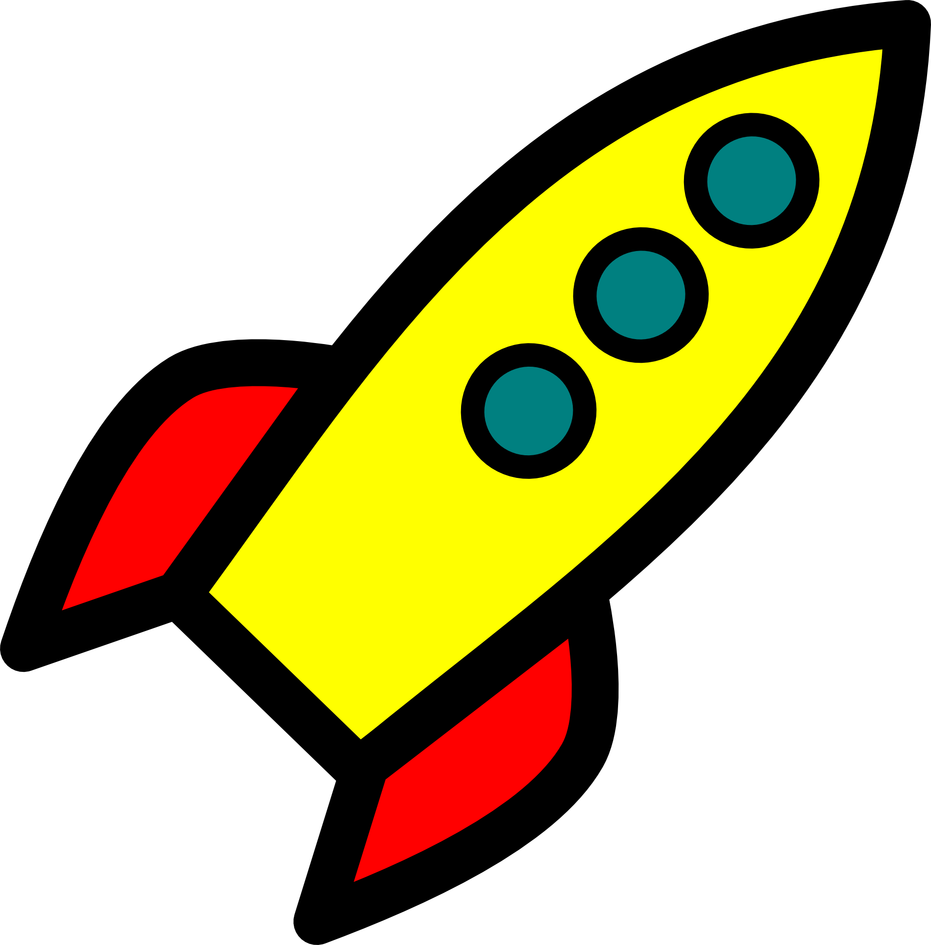 Yellow space rocket as a graphic image free image download