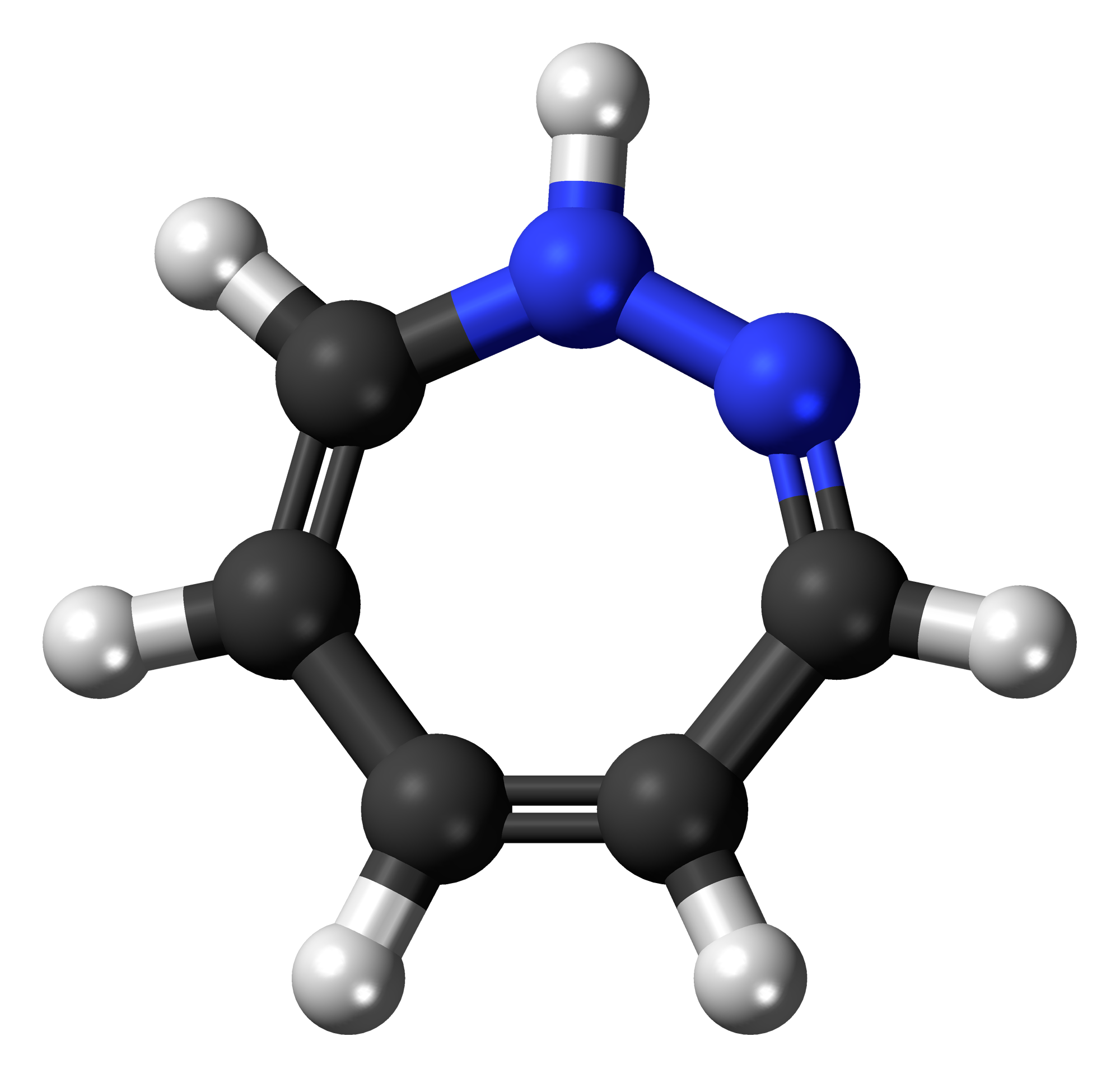Diazepine molecule, ball-and-stick model free image download