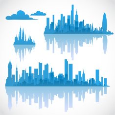 Blue cityscapes set 2 free image download