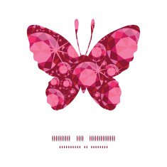 Vector ruby butterfly silhouette pattern frame N2 free image download