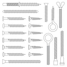 Various screws outline set free image download