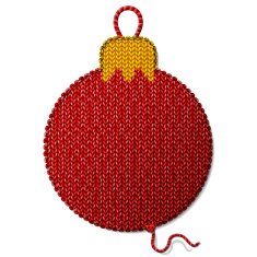 Bauble symbol of knitted fabric isolated on white background free image ...