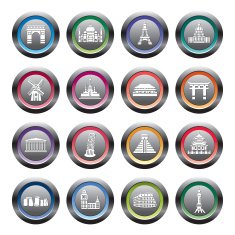 Famous Scenic Spots Icons N2 free image download