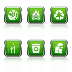 Ecology icons with reflection free image download