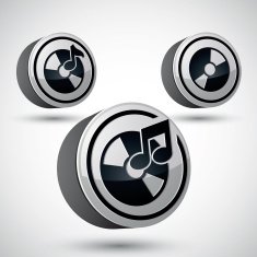 Audio cd icon isolated 3d vector music theme design element free image download