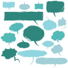 Vector Set of Grunge Comics Bubbles Talk and Think N3 free image download
