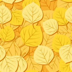 Seamless pattern with autumn aspen leaves Vector EPS 8 free image download