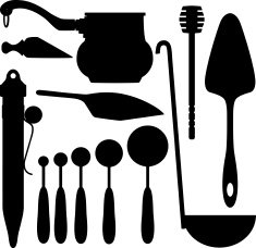 Kitchen Object Silhouettes free image download