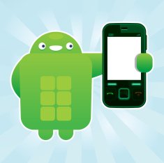 Green robot with phone free image download