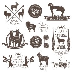 Wool labels and design elements N2 free image download