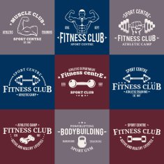 Sport and Fitness Gym Labels Templates Athletic Badges N3 free image ...