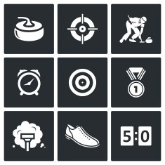 Curling icons set Vector Illustration free image download