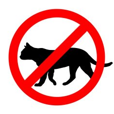 Funny prohibited road sign cats icon isolated on white free image download