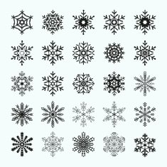 Abstract snowflake shapes Vector set free image download