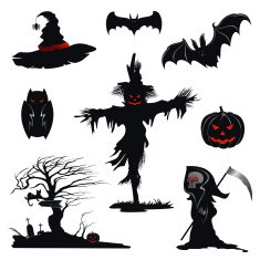 Black color halloween design elements free image download