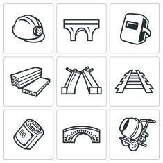Bridge construction icons set Vector Illustration N2 free image download