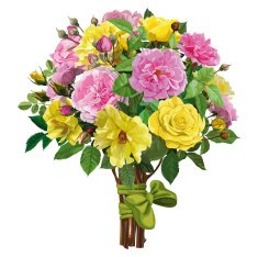 Bouquet of pink and yellow roses free image download