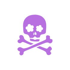 Purple skull - romantic ironic icon free image download