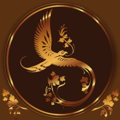 Gold Artistic Bird free image download