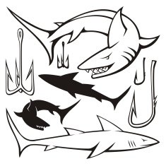 Sharks and Hooks free image download
