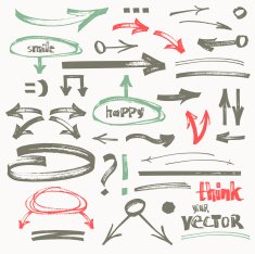 Vector hand-drawn marker arrows free image download