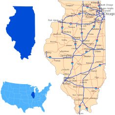 Illinois road map free image download