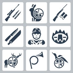 Vector hunting icons set free image download
