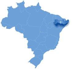 Map of Brazil where Pernambuco is pulled out free image download