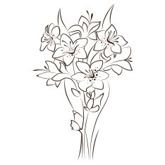Flowers design vector outline free image download