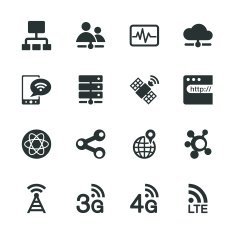 Network Silhouette Icons free image download