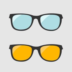 Glasses set Blue and yellow lenses Isolated Icons N2 free image download