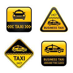 Taxi cab set labels free image download
