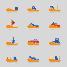 Ships icons set free image download
