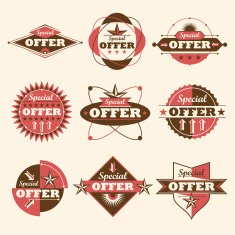 Set of special offer labels free image download