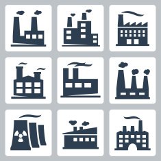 Vector isolated factory icons set free image download