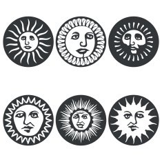 Sun faces Vector illustration free image download