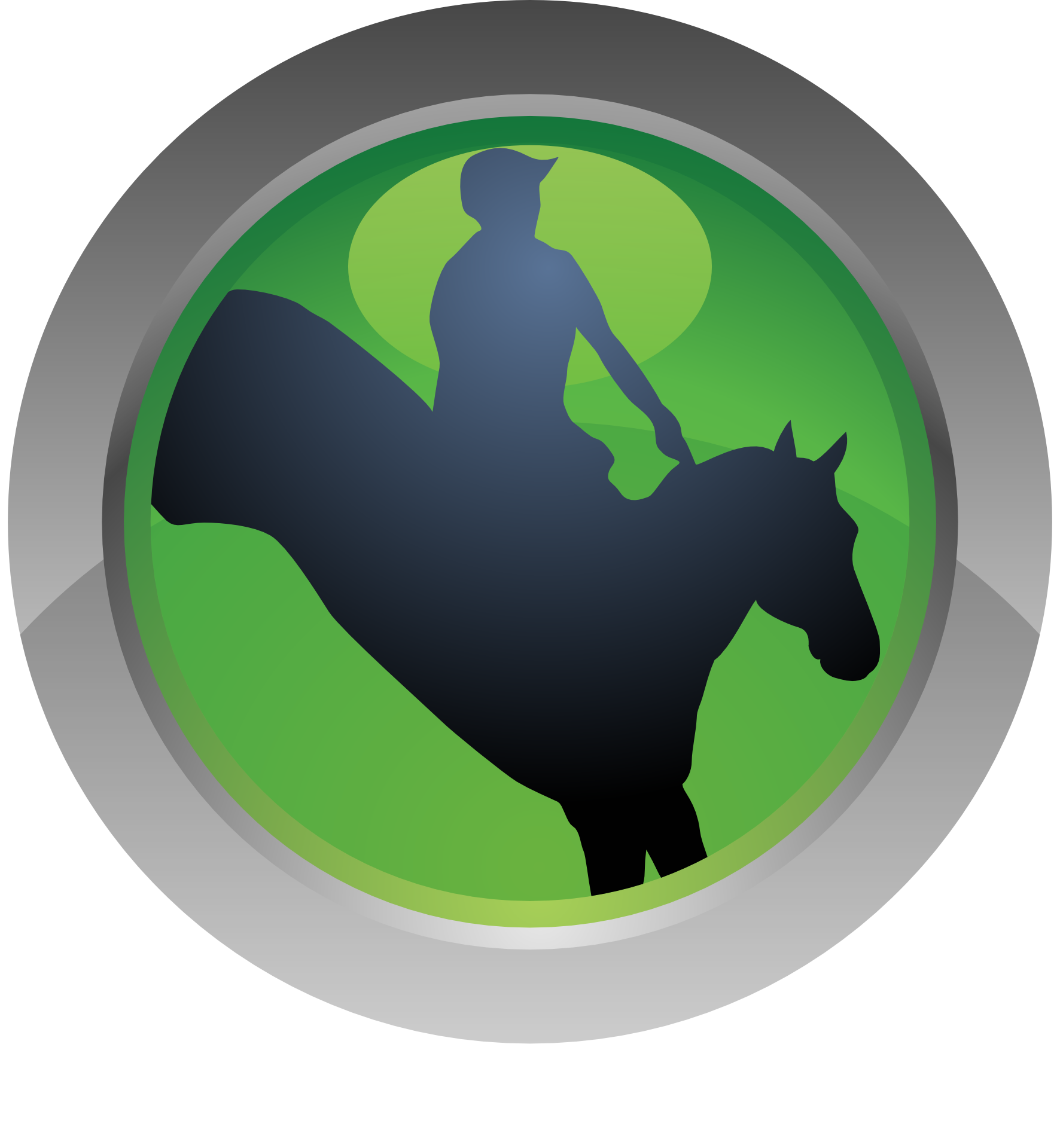 Green and grey sports icon, horseback riding free image download