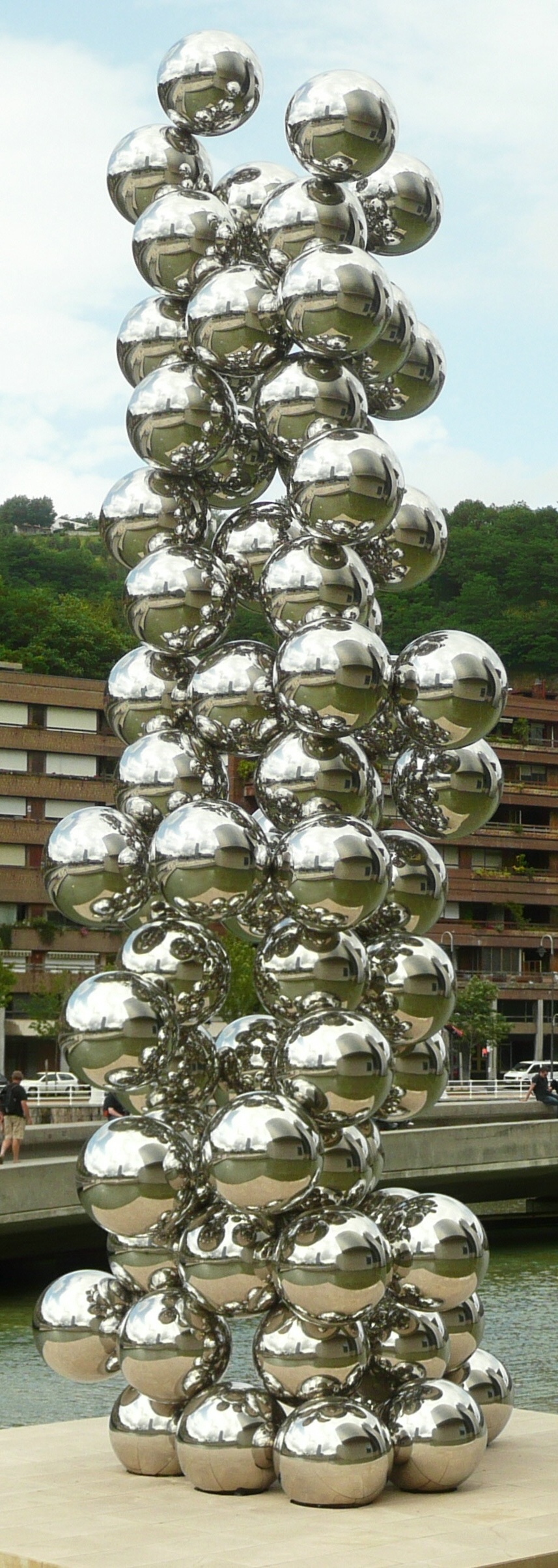 Sculpture of silver balls in bilbao free image download
