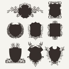 Silhouette Shield Frames Set free image download
