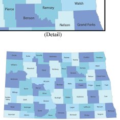 North Dakota state - county map free image download