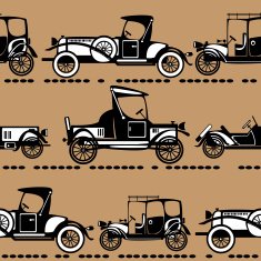 Vector seamless retro automobile pattern free image download