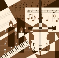 Collage with musical instruments free image download