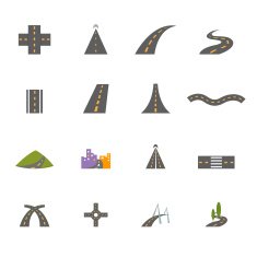 Road icons vector eps10 N3 free image download