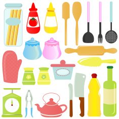 Cute vector cartoon Cooking Utensils isolated on white free image download