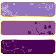 Wine banners with gold rim free image download