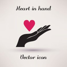 Pictograph of heart in hand Vector icon Template for design N2 free ...