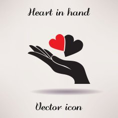 Pictograph of heart in hand Vector icon Template for design N3 free ...