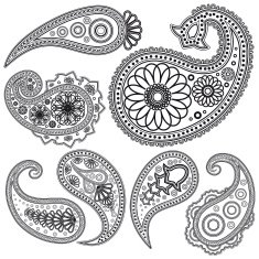 Set of paisley elements N2 free image download