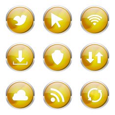 Web Internet Social Yellow Vector Button Icon Design Set N3 free image ...