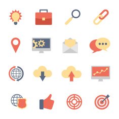 Set of SEO and Development flat icons free image download